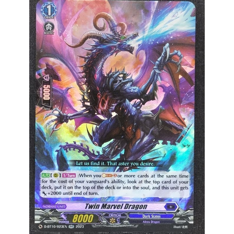 Twin Marvel Dragon (D-BT10/023EN RR) - Cardfight!! Vanguard OverDress [DBT10] | Shopee Philippines