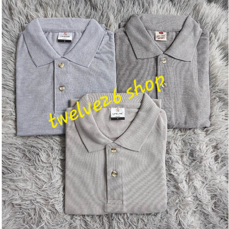 Lifeline Men's Polo shirt Unisex Stone Silver Heather Gray | Shopee ...