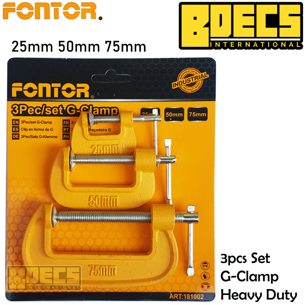 Fontor G Clamp C Clamp 3pcs Set Heavy Duty I Bdecs | Shopee Philippines
