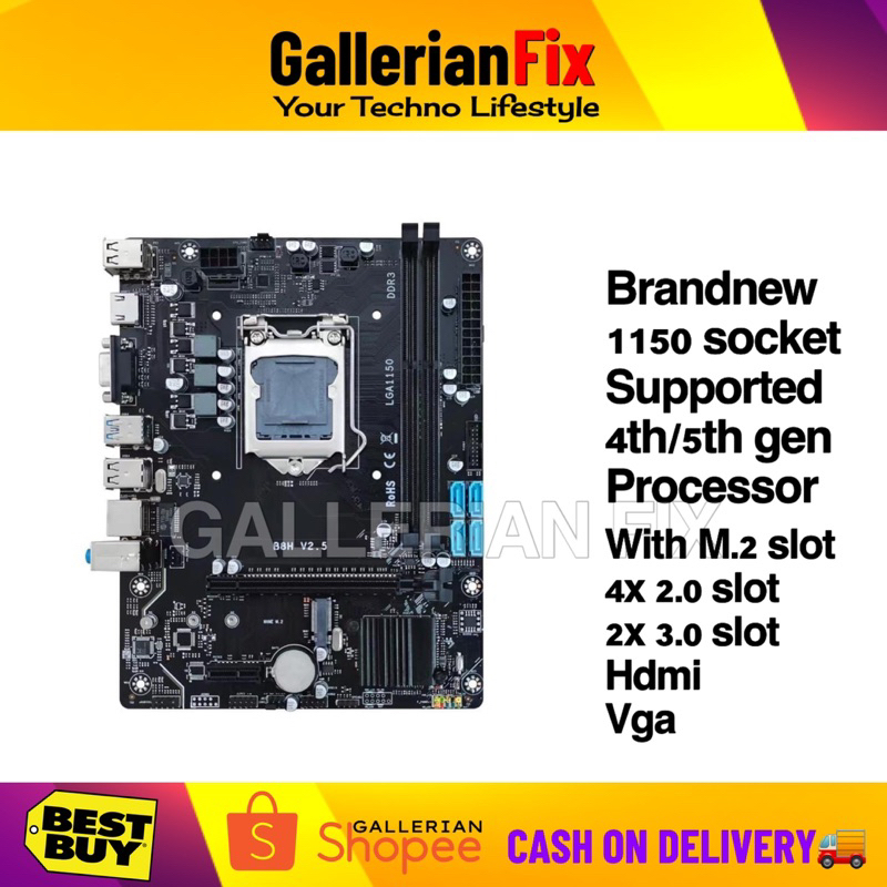 intel Motherboard B8M H81M V2.5 LGA1150 socket 4thgen Tested Brand New ...