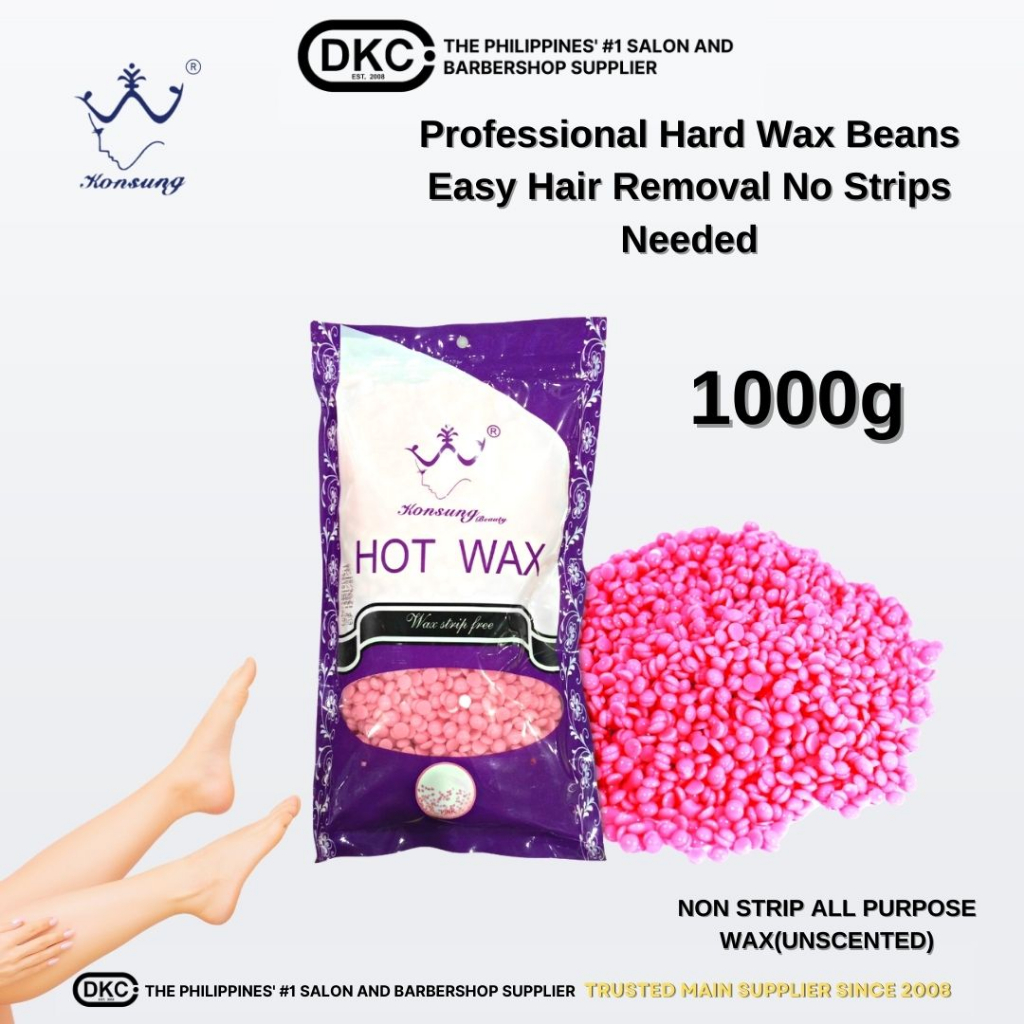 Konsung Hard Wax Beans Beads Pebble Wax Body Hair Removal Wax Strip Free 1000g -DKC | Shopee ...