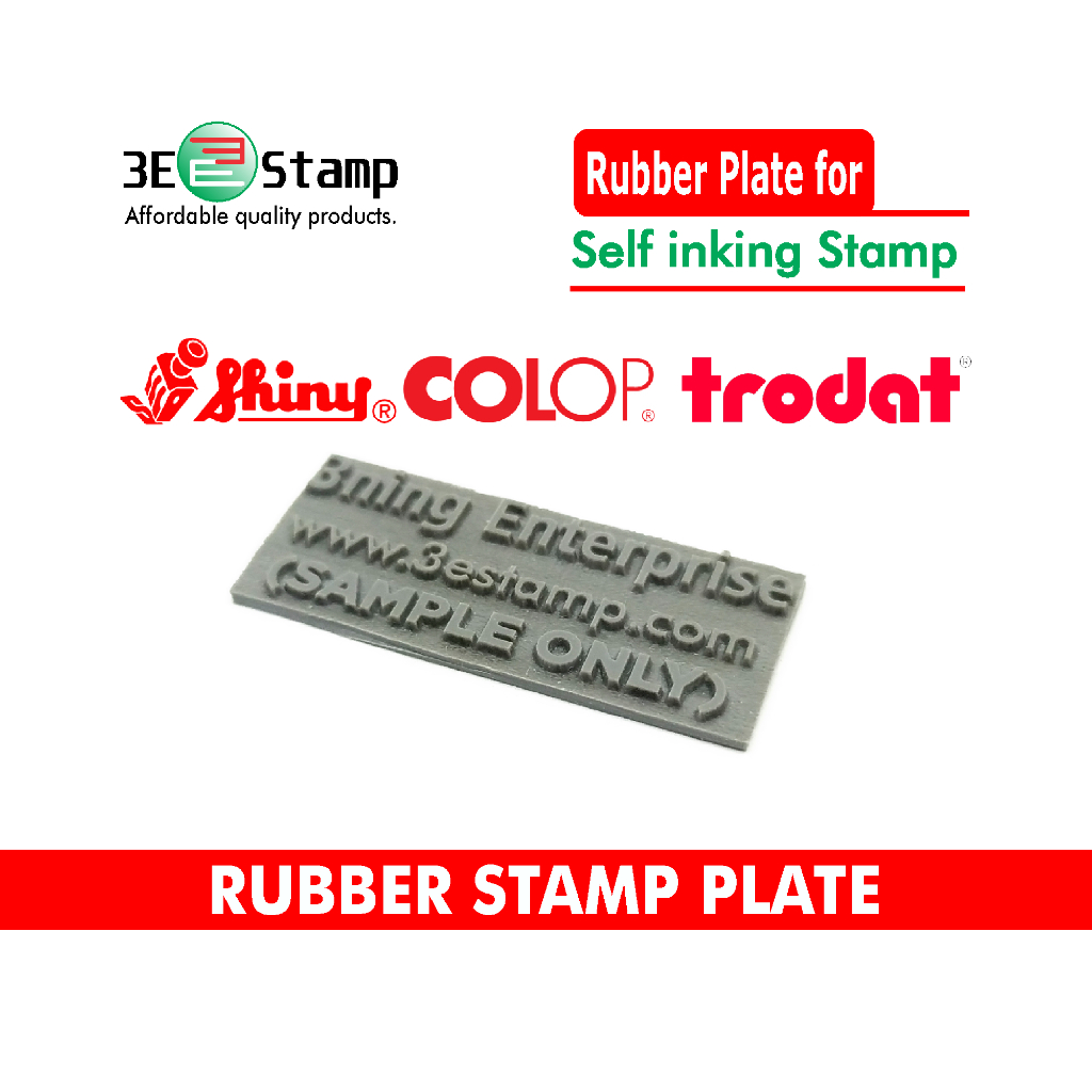 【3E Stamp】Customized Rubber Stamp Plate Replacement for BIG Shiny ...