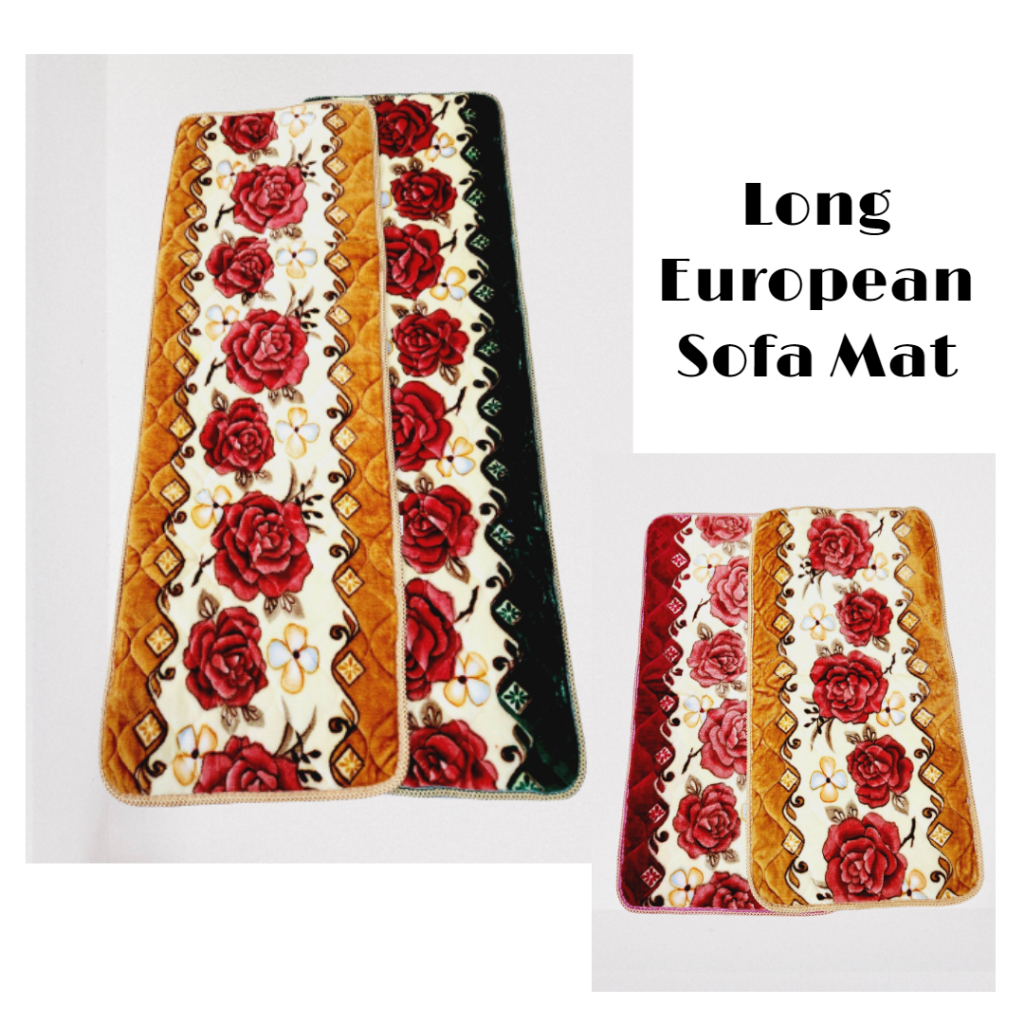 Long European Style Printed Plush Seat Cushion Sofa Long Mat for Home ...