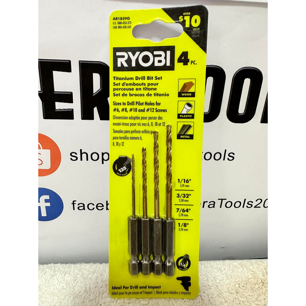 RYOBI SpeedLoad+ Titanium Hex Shank Drill Bit Set (4-Piece) | Shopee ...