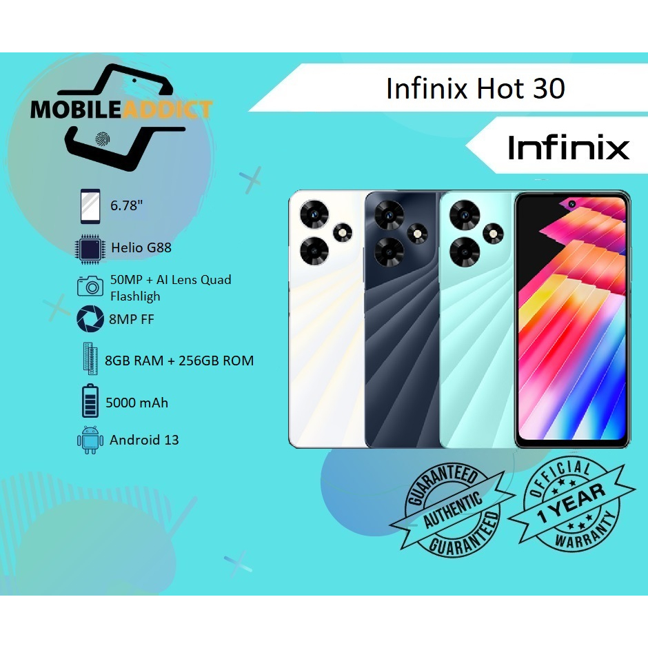 Infinix Hot 30 NTC, 1 year official warranty | Shopee Philippines