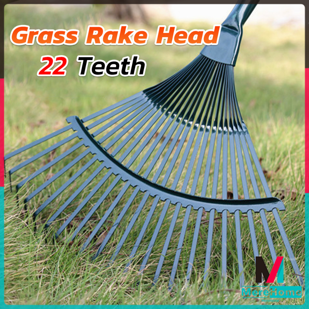 MereHome 22 Teeth Grass Rake Head Garden Leaf Rake Cleaning Tool ...