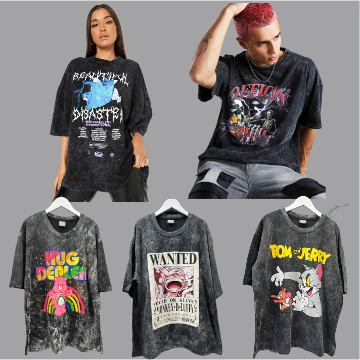 Vintage Bootleg Acid Wash Oversize T-Shirt- Made from Thailand 100% ...