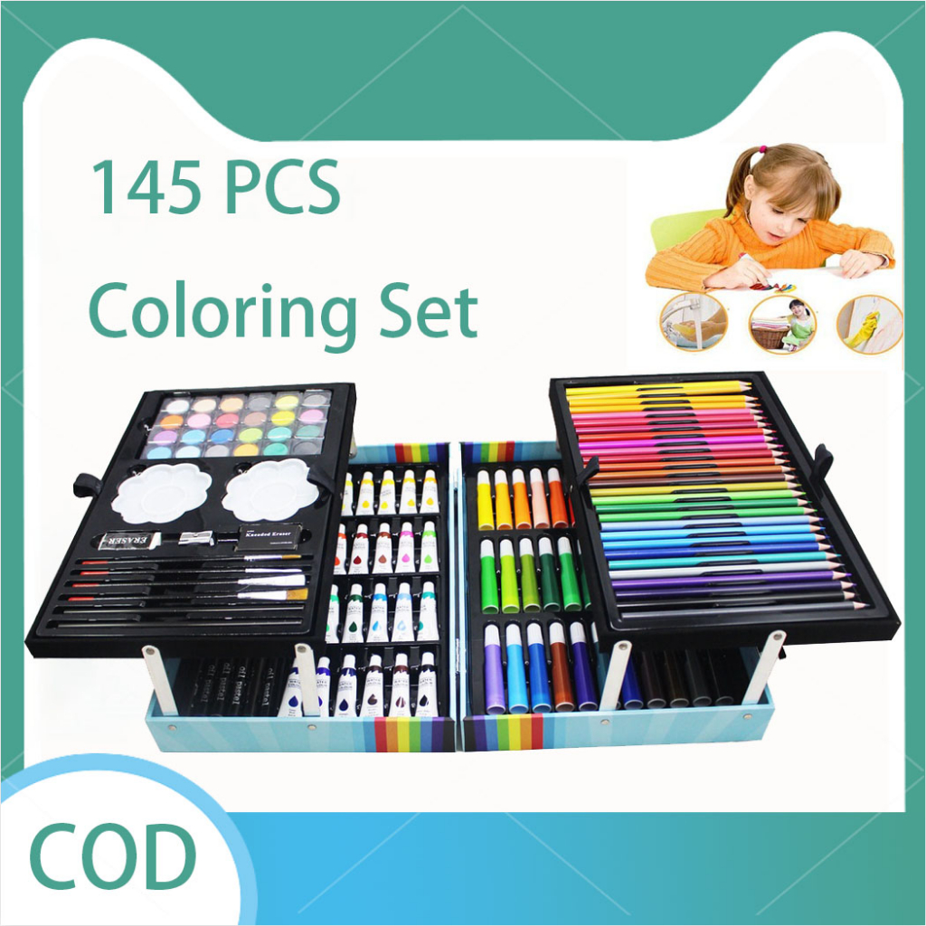 145 180 Pcs Art Coloring Set Crayons Oil Pastels Color Pencils For ...