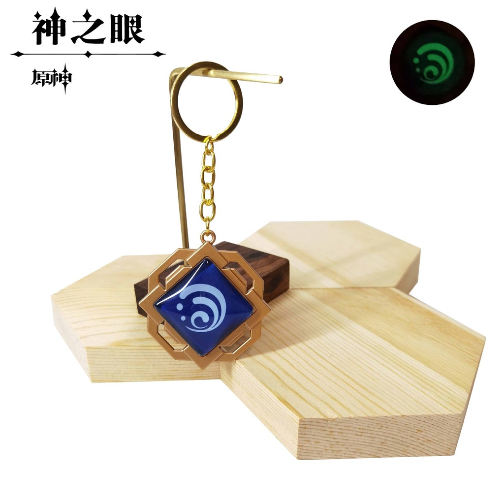 Genshin Impact Vision Luminous Key chains Game Project Cosplay Pendant ...