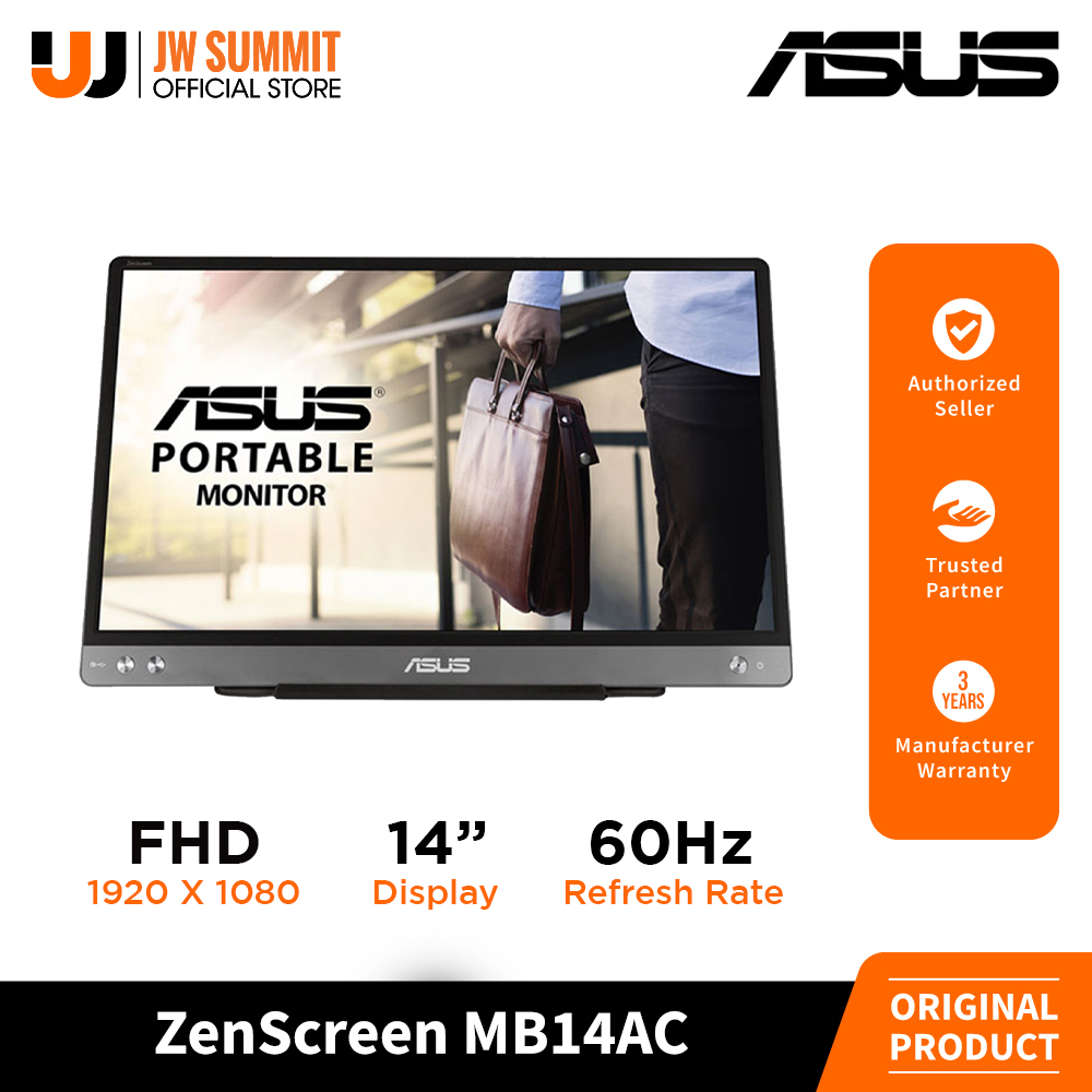 Asus ZenScreen MB14AC 14" FHD 1920 x 1080, 60Hz, Blue Light Filter ...