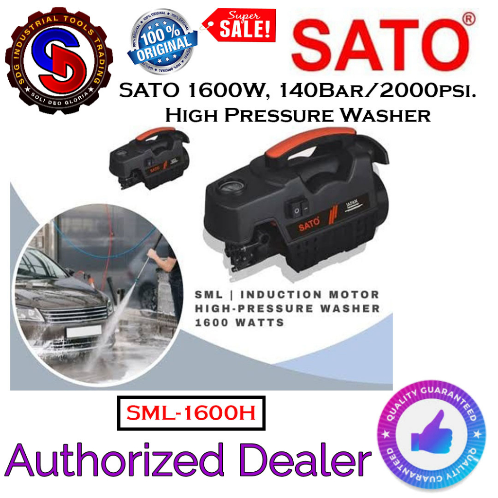 SATO 1600W / DAIDEN 1200W Induction Motor Pressure Washer (SML-1600 ...