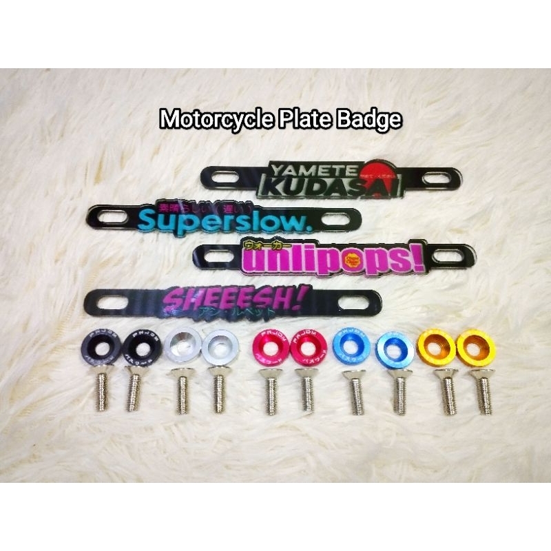 NEW DESIGN Car/Motorcycle Plate Badge Free JDM Bolts | J1 JDM | Shopee ...