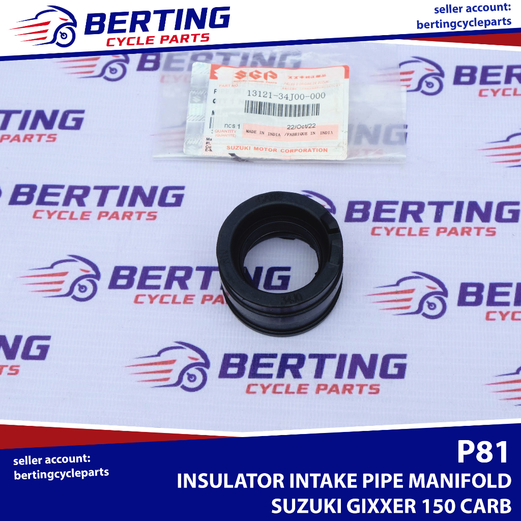 SGP INSULATOR INTAKE PIPE MANIFOLD Suzuki Gixxer 150 Carb Genuine 13121 ...
