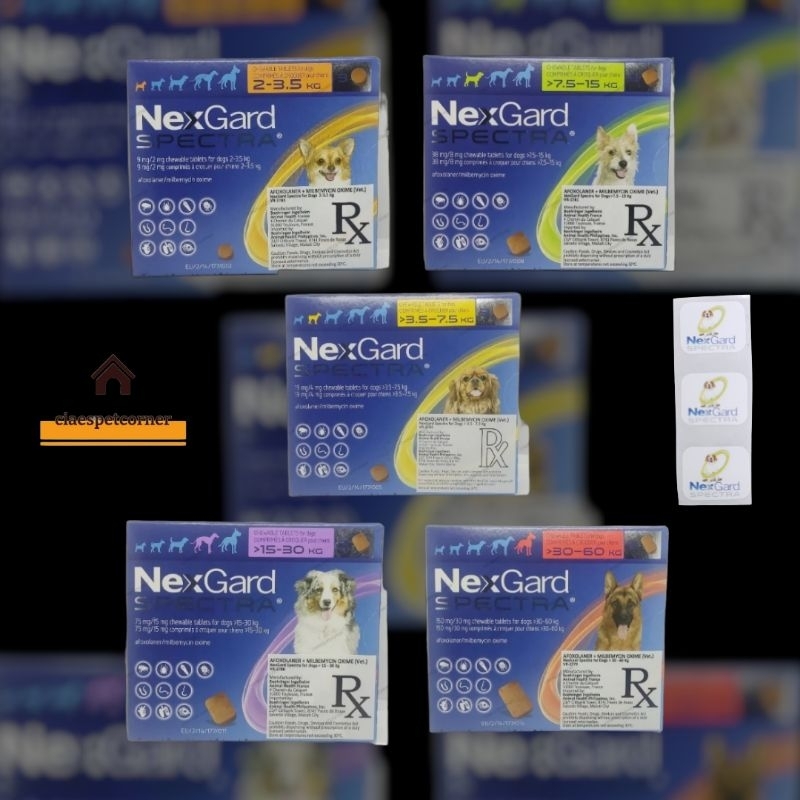 NexGard Spectra Chewable Tablet for Dog (with free sticker) | Shopee ...