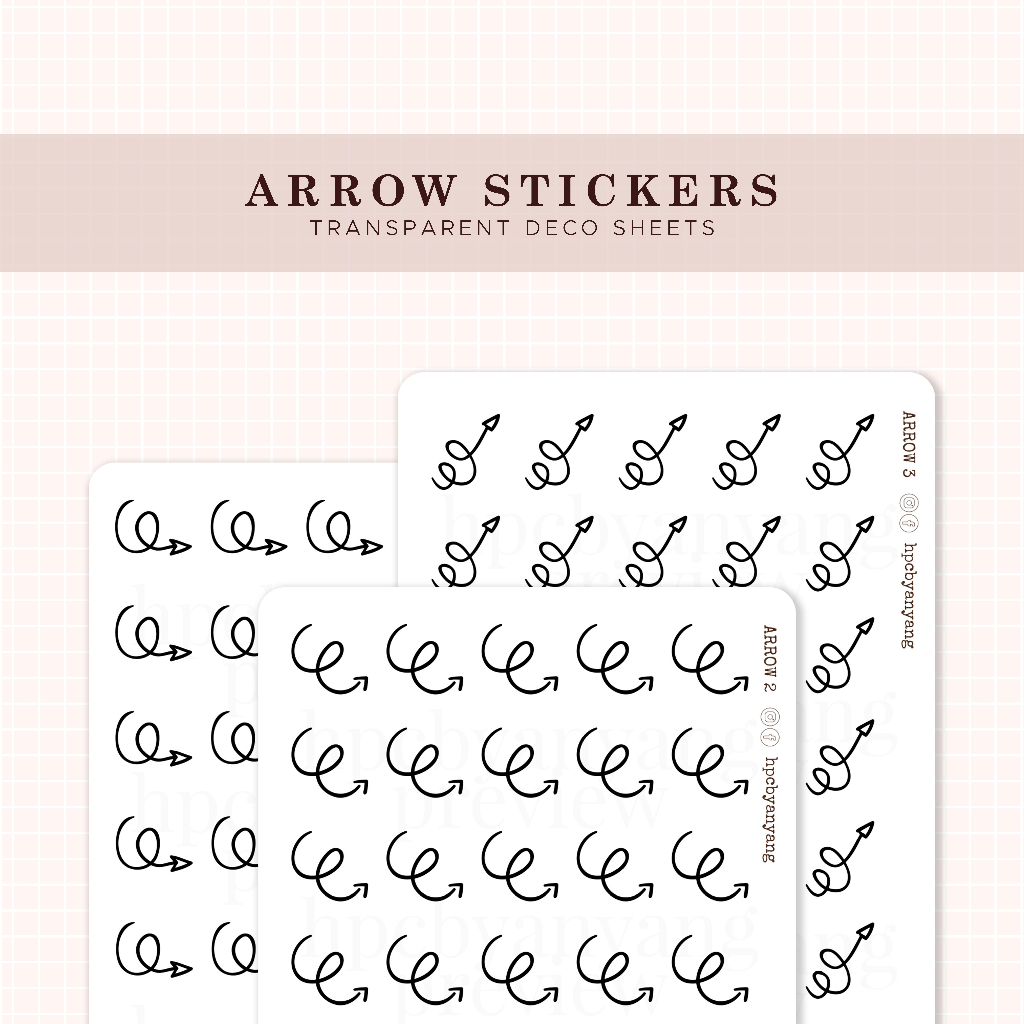 ARROWS | Transparent Deco Stickers for your Planners and Journals ...