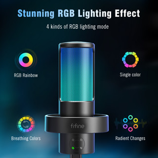 FIFINE AmpliGame A8 Plus Gaming RGB Condenser USB Microphone, PC ...