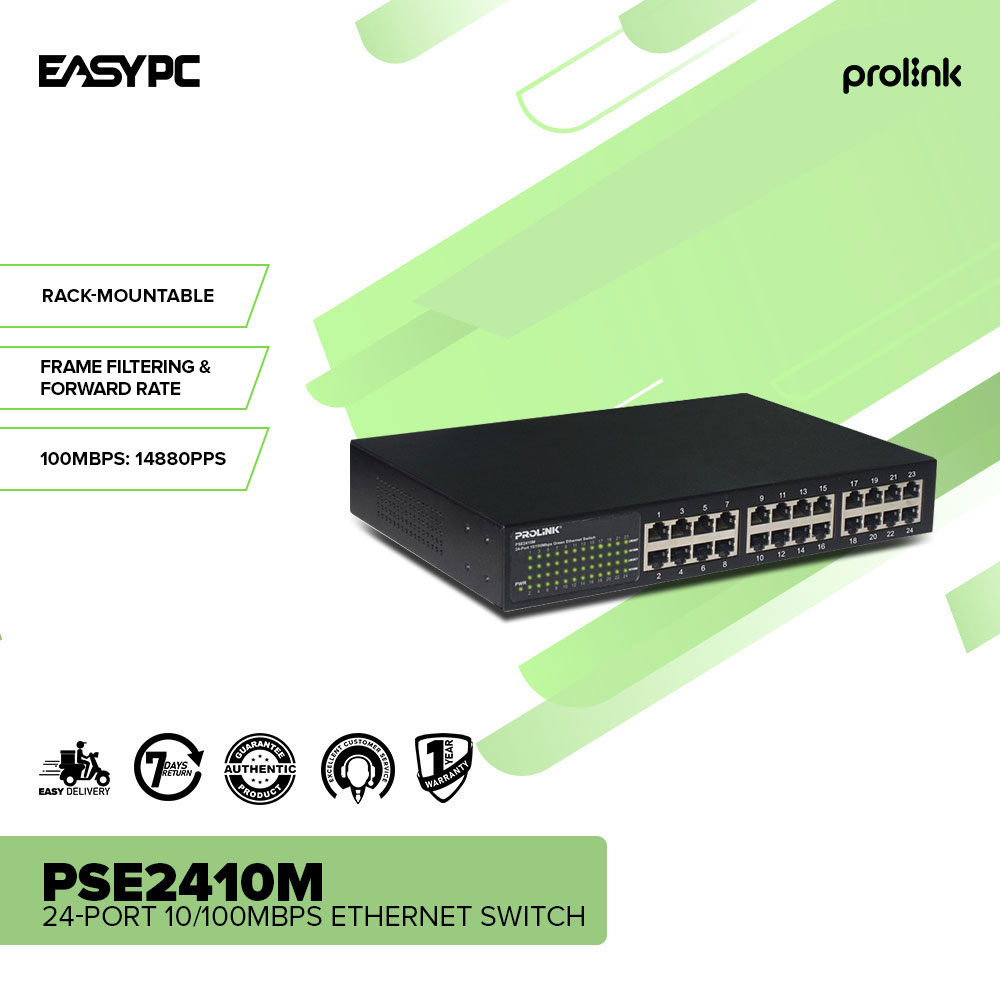Easy PC | Prolink PSE2410M 24-Port 10/100Mbps Ethernet Switch | Shopee ...