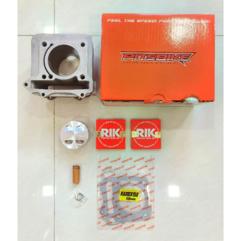 Cylinder block set / Borekit Raider R150 68mm Ceramic Forged piston ...