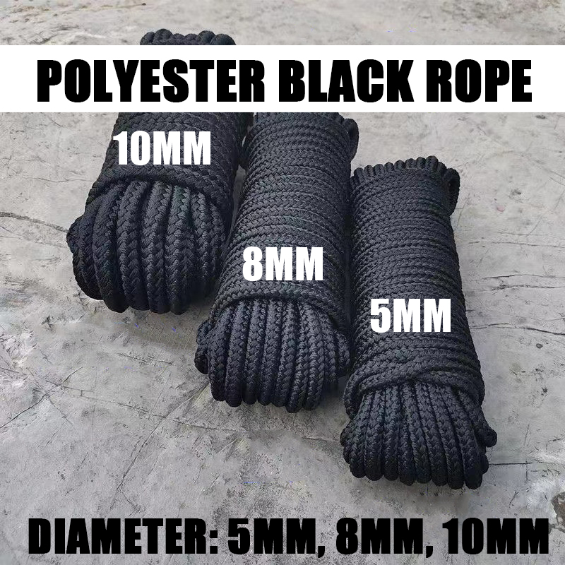 Black nylon rope Diameter 5MM, 8MM, 10MM Strong Windproof Clothesline ...