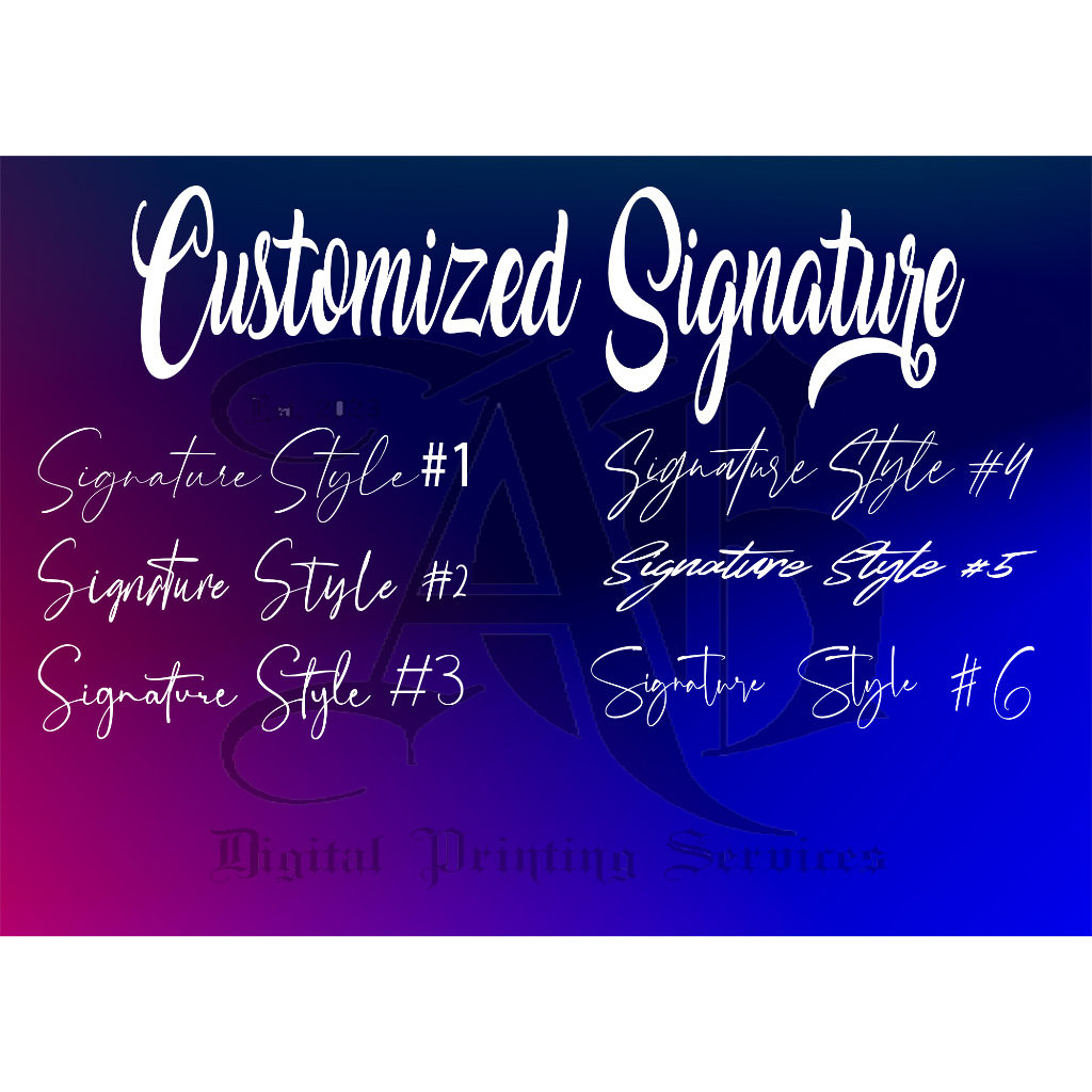 Customized Signature Personalized Signature (pls read description ...