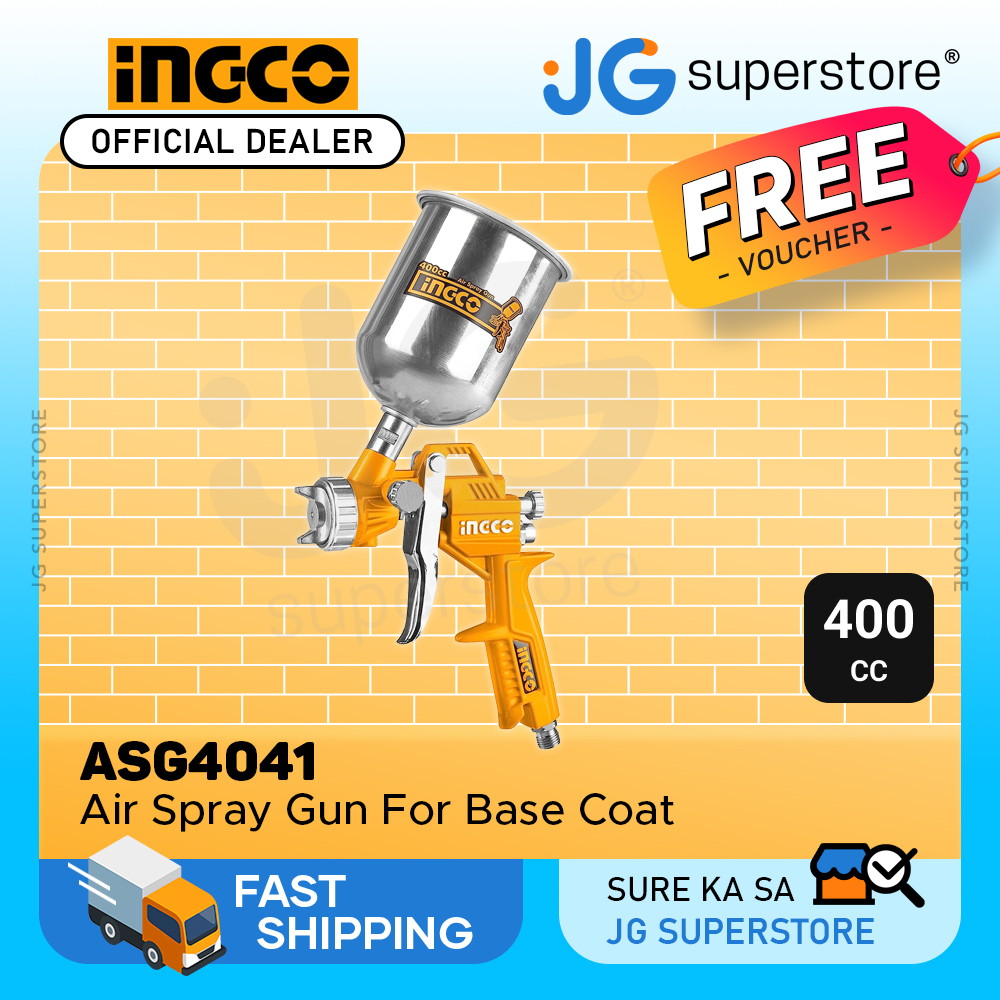 INGCO ASG4041 Air Paint Spray Gun for Base Coat w/ 400cc Paint Capacity ...