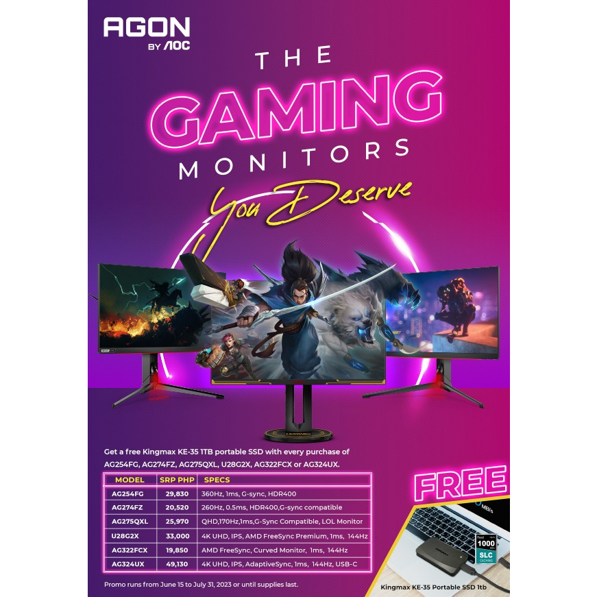 AOC Agon AG274FZ 27" IPS FHD 260 Hz G Sync HDMI+DP Monitor | Shopee ...