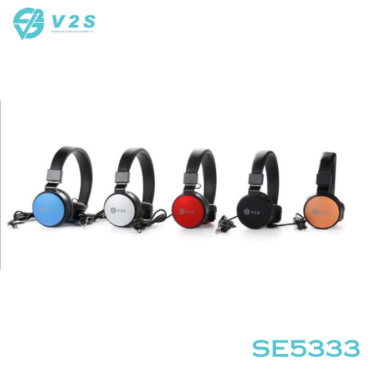 V2S SE5333 Foldable Headphone Stereo Adjustable Wired Headset | Shopee ...