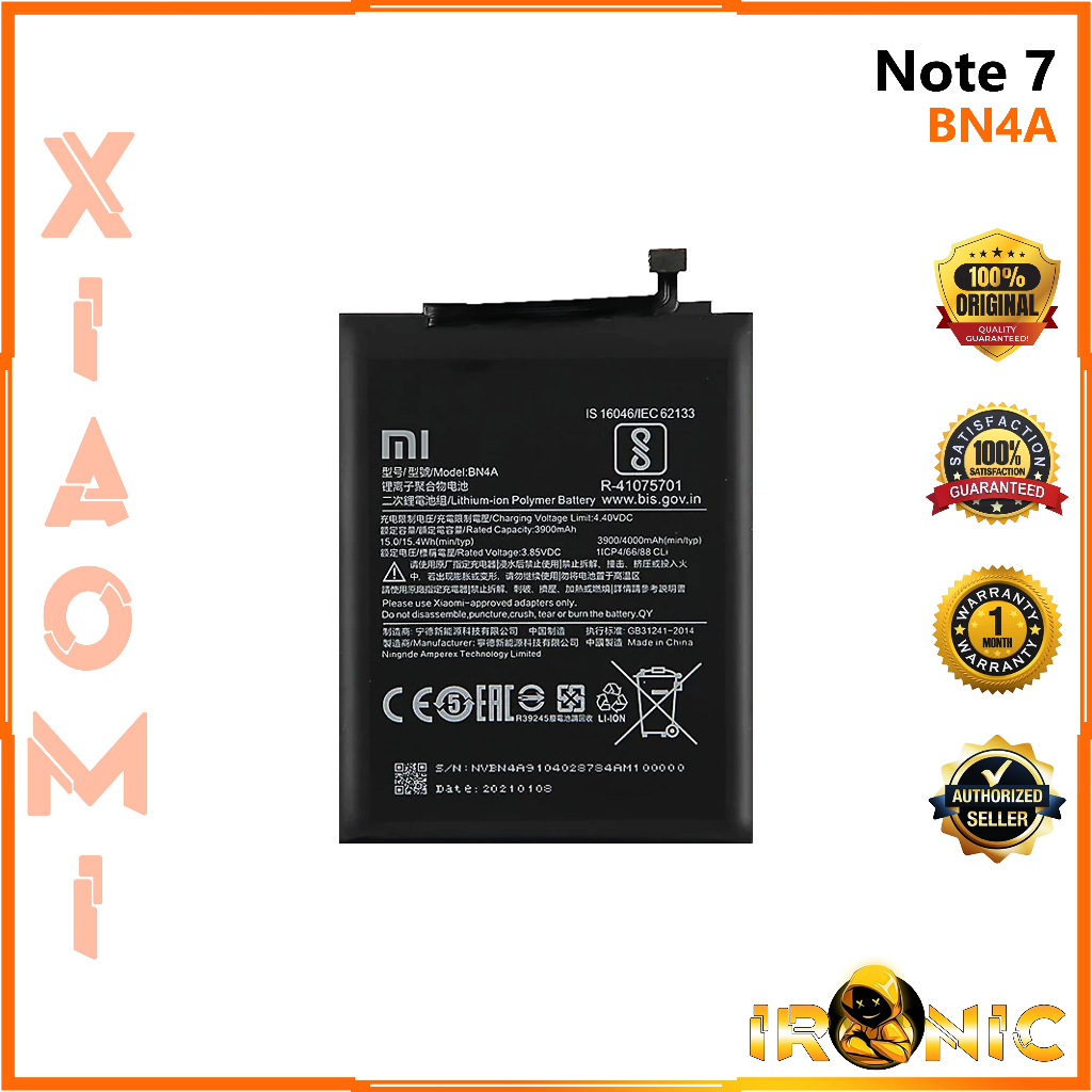 Xiaomi Note 7 Battery Model BN4A Original Equipment Manufacturer ...
