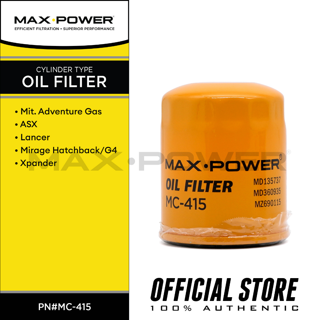MAX POWER Oil Filter For Mitsubishi Adventure Gas,ASX,Lancer,Galant ...