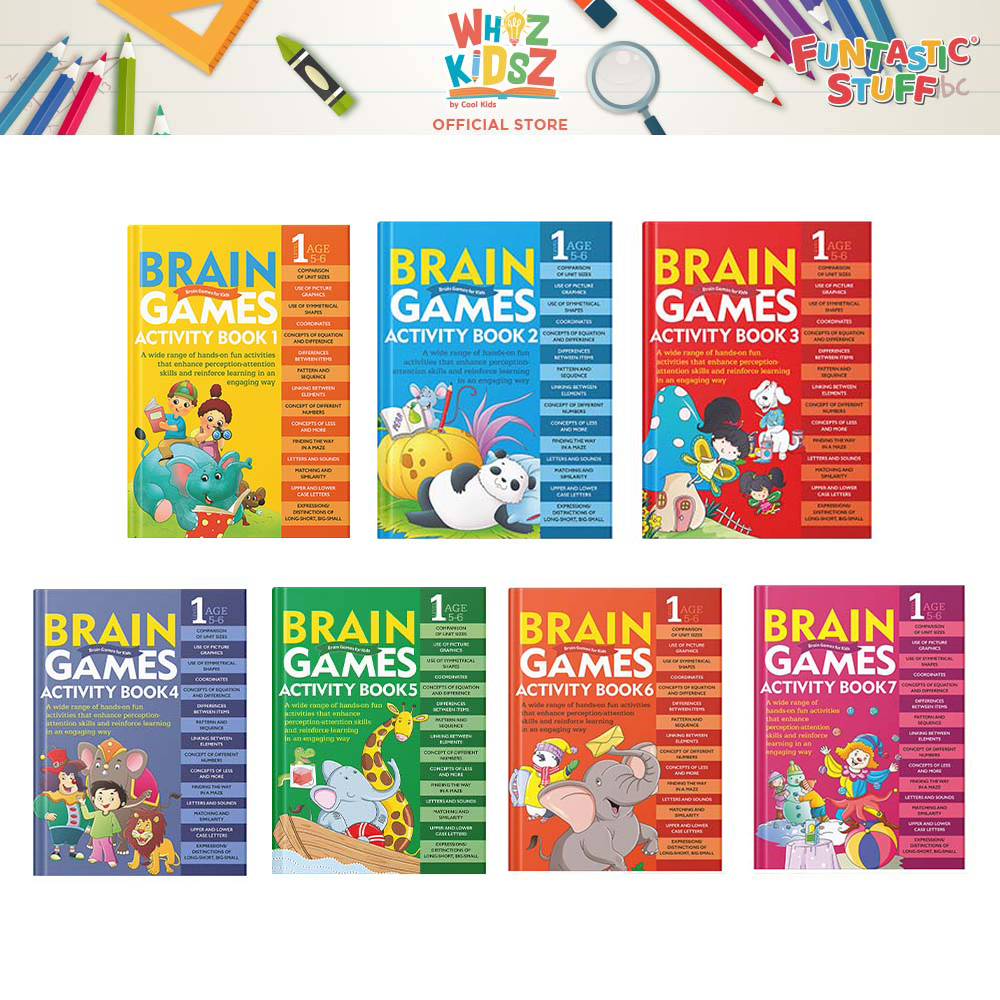 Whiz Kidsz Brain Games Activity Book Level 1, Books for Kids | Shopee ...