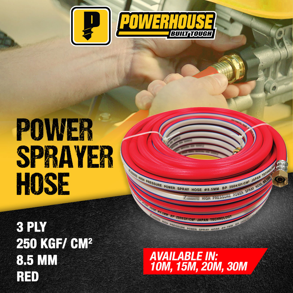 POWERHOUSE 3 PLY Pressure Washer Power Sprayer Hose 8.5MM Heavy Duty ...