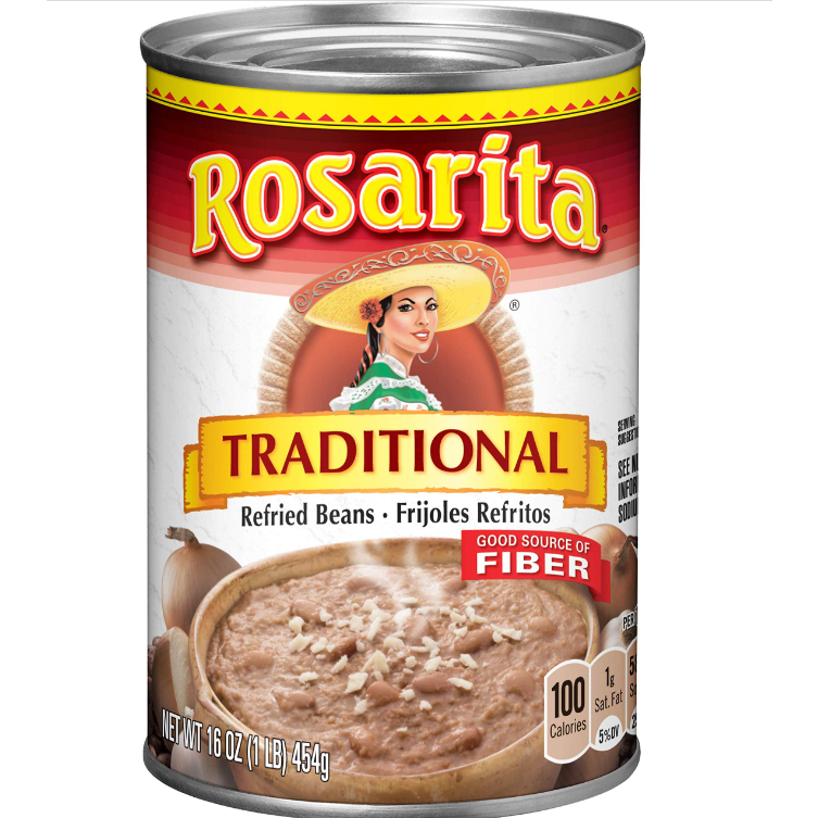 Rosarita Traditional Refried Beans - High In Fiber - Heat & Eat - From ...