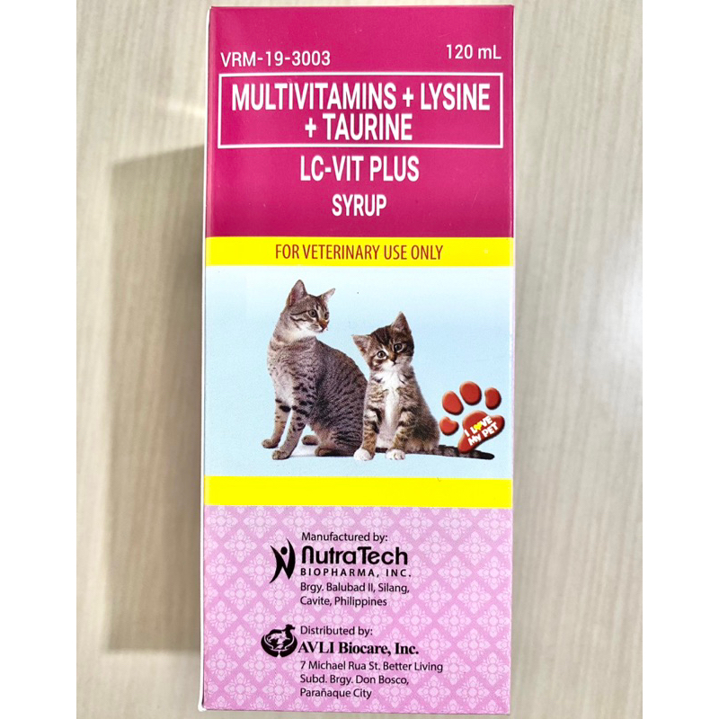 LC VIT PLUS 120 mL for Cats Lysine Multivitamins Oral Suspension Syrup ...