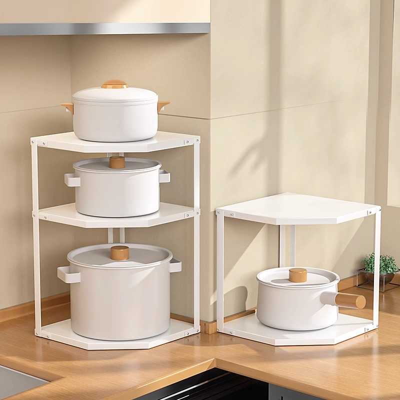 Corner Pot Storage Rack For Kitchen Organization & Storage，Pan & Pot ...