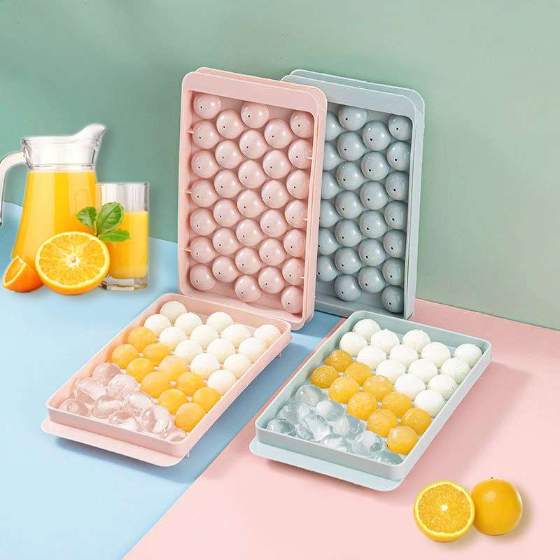 JJC.HOME 33 Compartment Round Ice Cube Shaper with Square Lid DIY ...