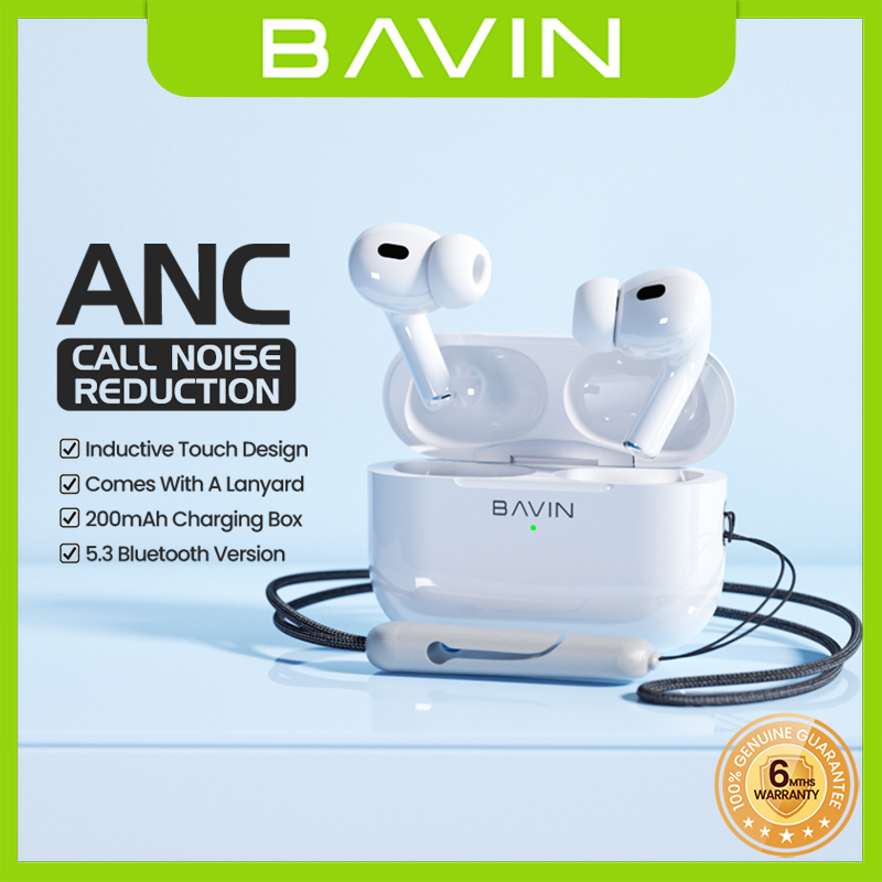 BAVIN BA39 ANC Call Active Noise Reduction Bluetooth 5.3 Earphone ...