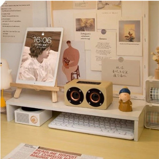 Wooden Monitor Stand 1Layer/2Layer Computer Monitor Riser Wood Laptop ...