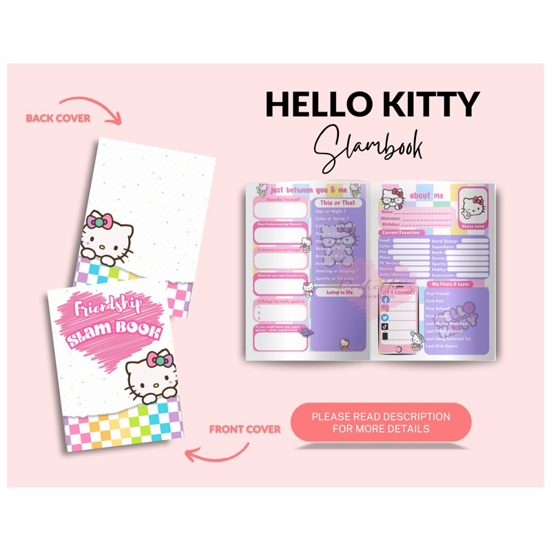Hello Kitty Rainbow Slambook | Batang 90s Autograph Book | Shopee ...