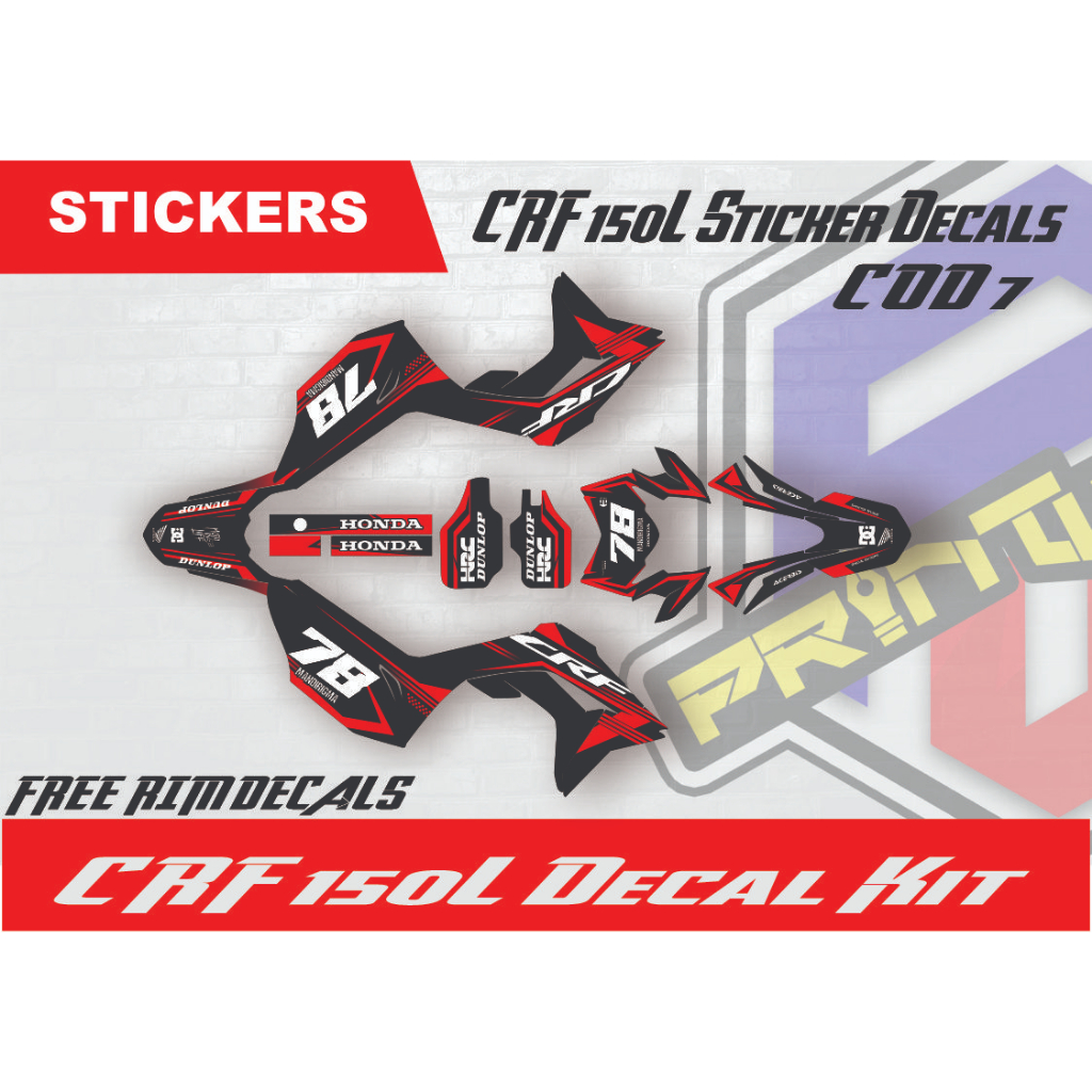Honda CRF 150L Sticker Decal Kit | Shopee Philippines