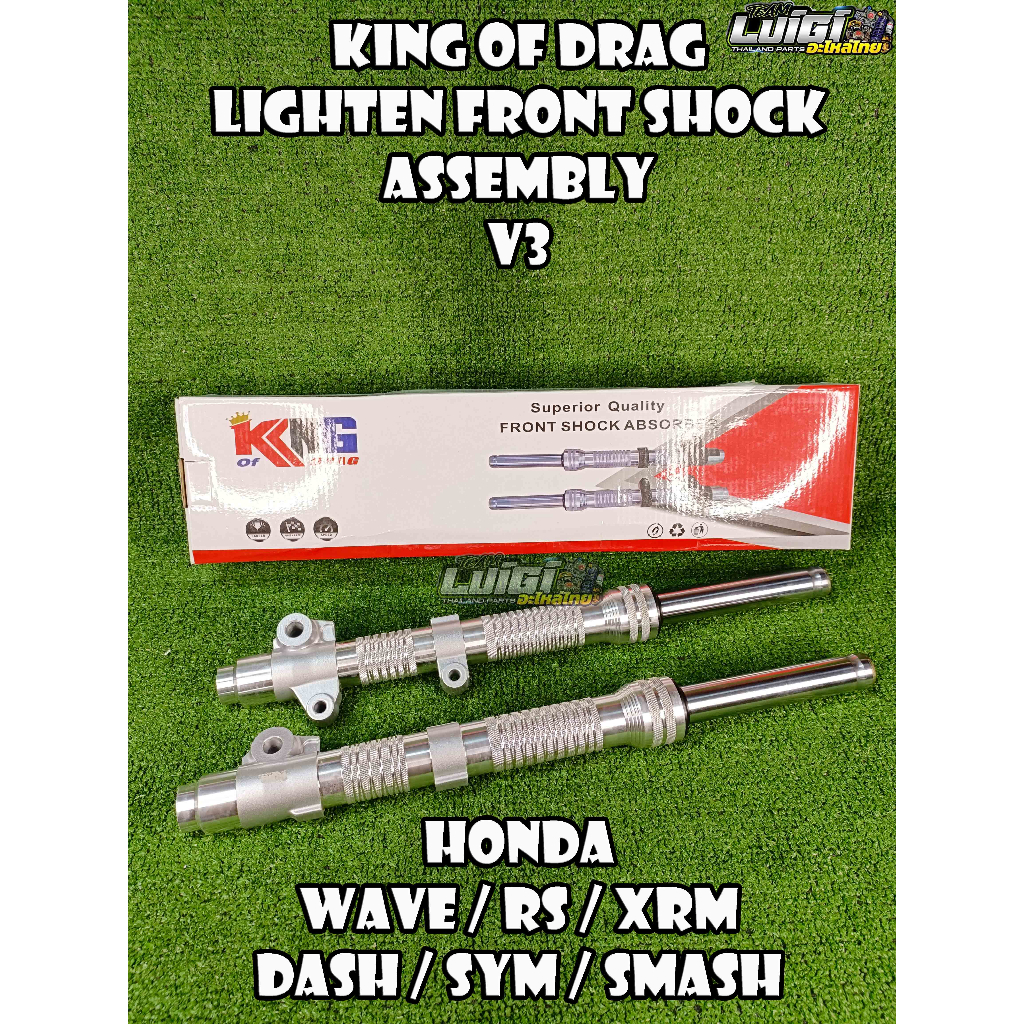 KING OF DRAG LIGHTEN FRONT SHOCK ASSEMBLY HONDA WAVE / RS / XRM / SYM BONUS V3 THAILAND MADE ...