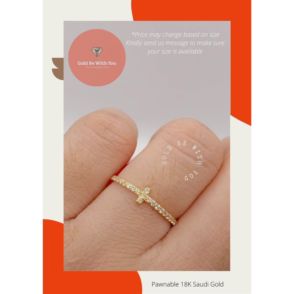 Pawnable 18k Saudi Gold SP Erin Ring | Shopee Philippines