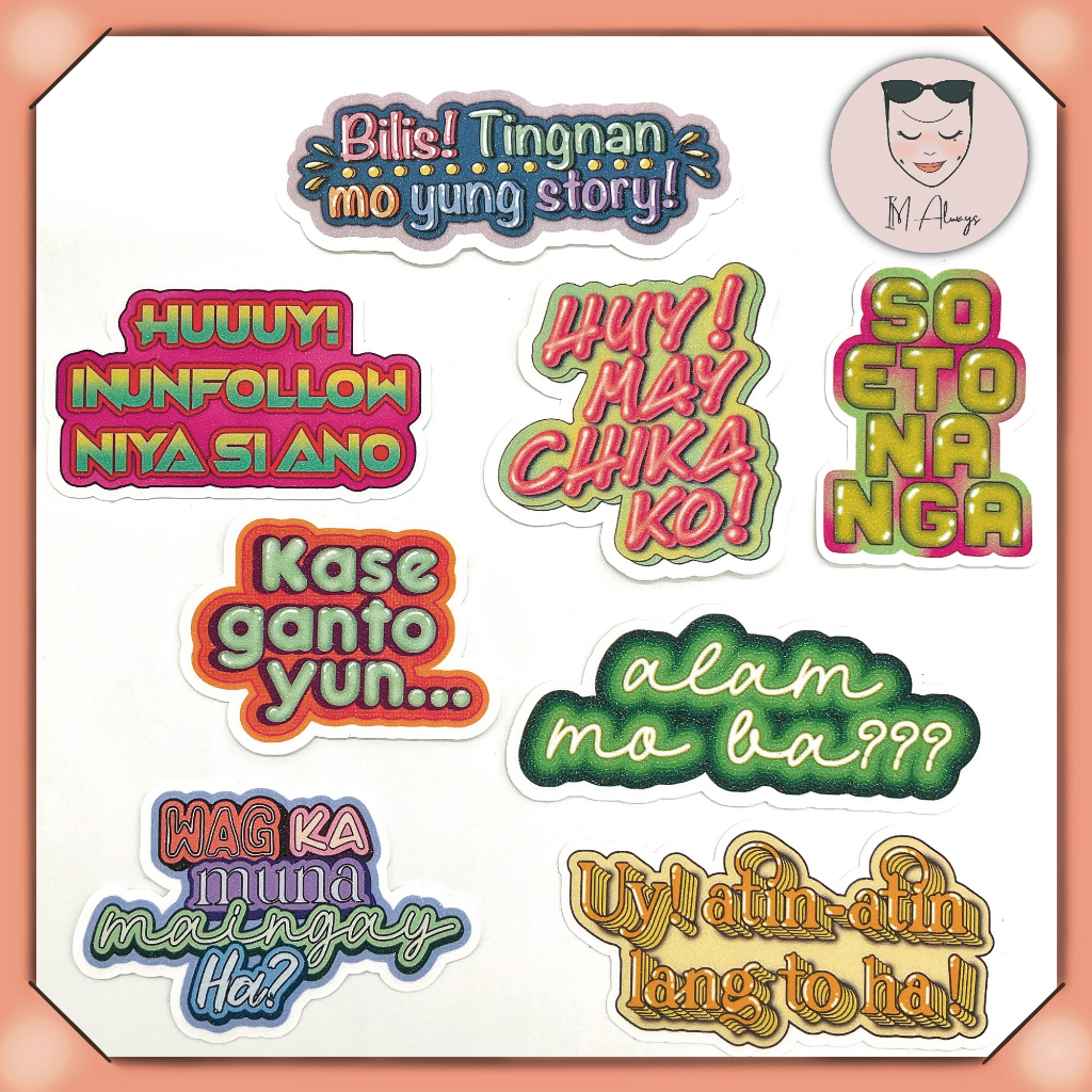 Marites series Glitter Waterproof Vinyl Sticker Original Artwork by I'M ...