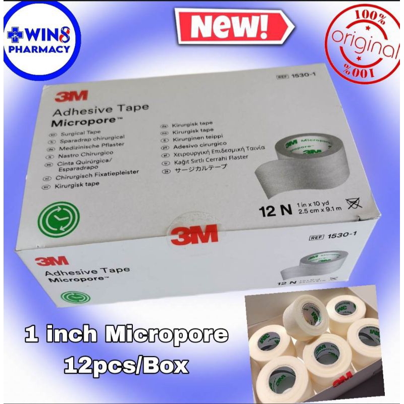 3M Micropore Surgical Tape 1 inch 12pcs per Box SEALED (NEW PACKAGING) | Shopee Philippines