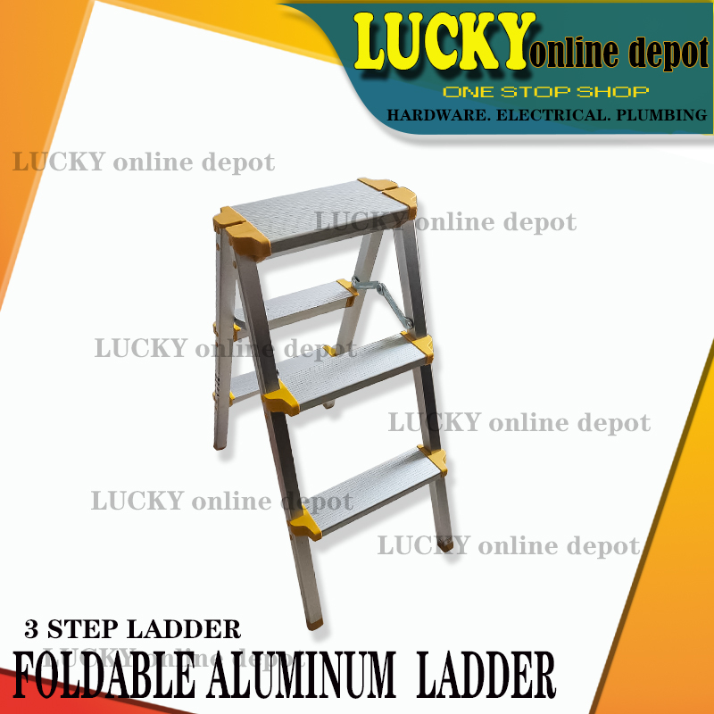 FOLDABLE 3 STEPS ALUMINUM LADDER | Shopee Philippines
