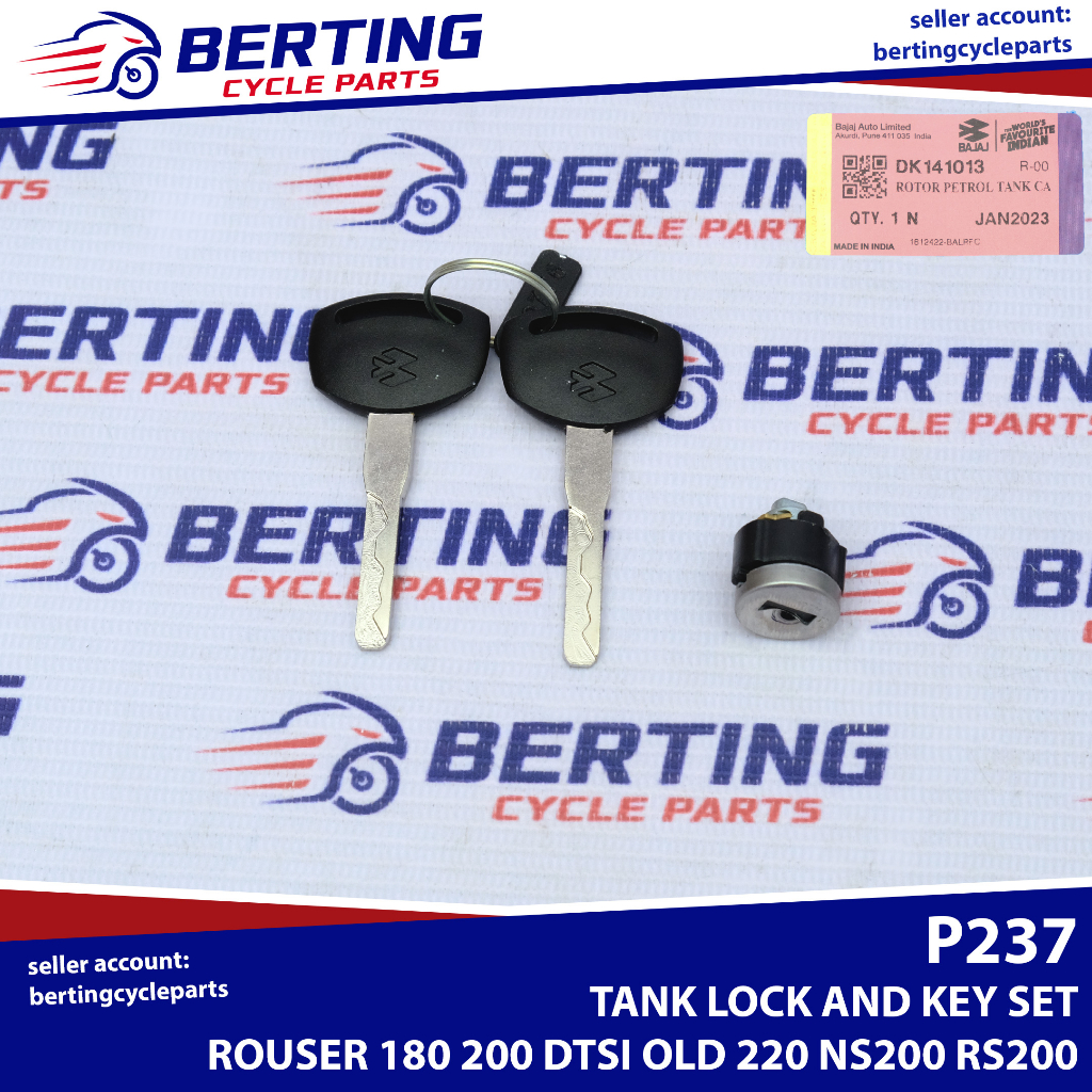 TANK LOCK AND KEY SET Rouser 180 200 DTSI old 220 NS200 RS200 Genuine ...