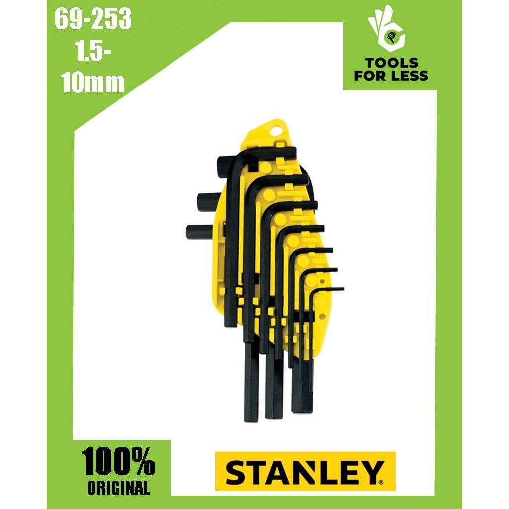 Stanley 10pc. Hex Key Allen Wrench Set 1.5 - 10mm 69-253 | Shopee ...