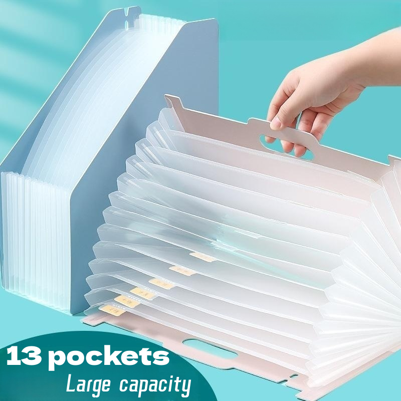 13Pockets Expandable File Holder Organizer Standing Slanted A4 Folder ...