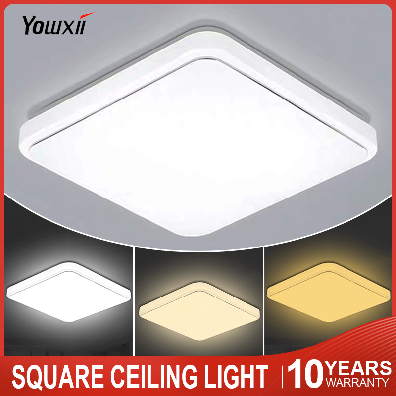Yowxii Square Ceiling Light Tri Color LED Room Lamp For Bedroom Living ...