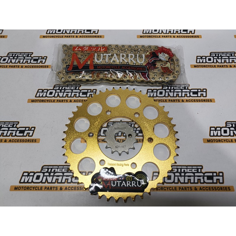 MUTARRU STEEL GOLD CHAIN SET HEAVY DUTY (THAILAND) FOR SNIPER 150/155 ...