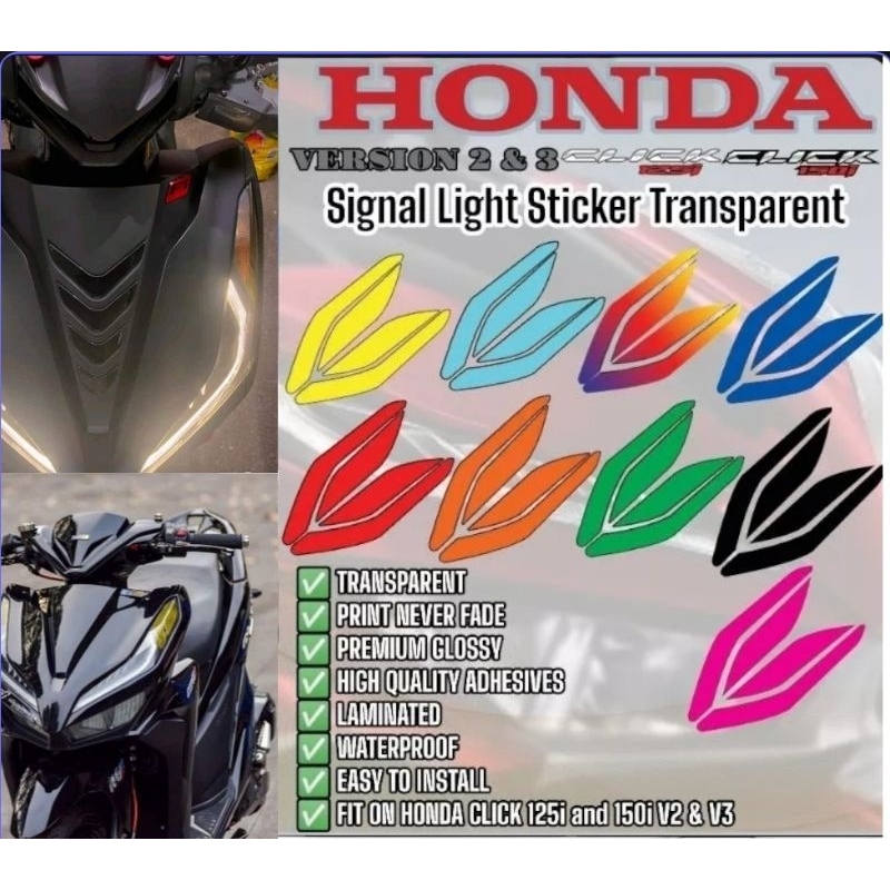 Honda Click 125i and 150i Version 2,3 and 4 Signal Lights Sticker ...